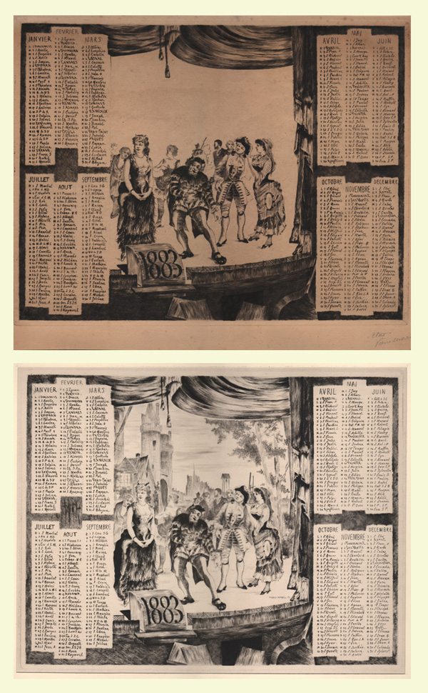 Morel, Calendar for 1883